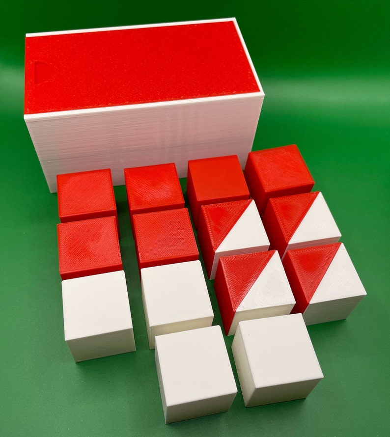 Kohs Cubes. 14 Red and White Blocks. Wechsler Kohs WAIS WISC WPPSI ...