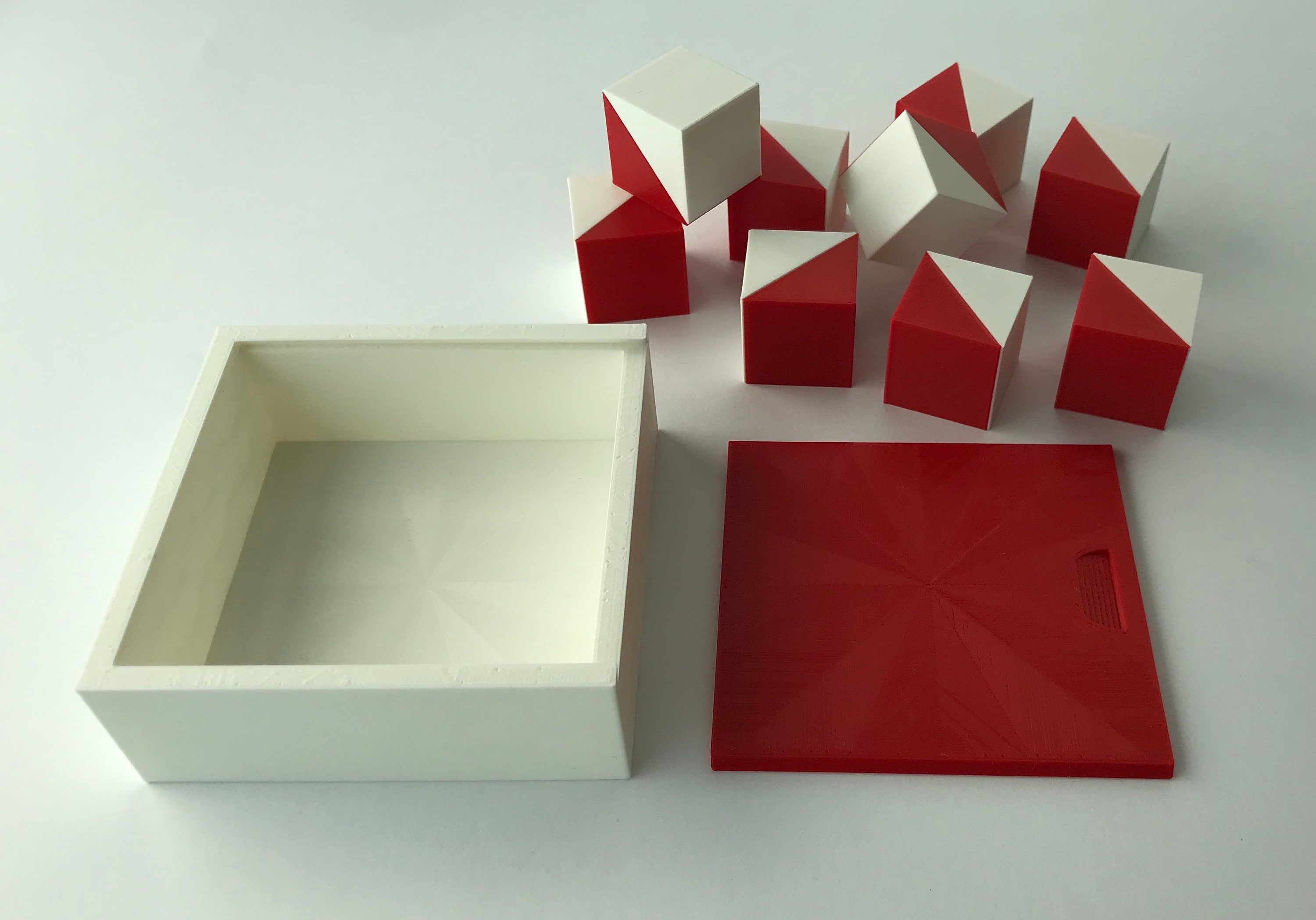 Kohs Cubes With CUSTOM BOX. 9 Red and White Plastic Cubes. for ...