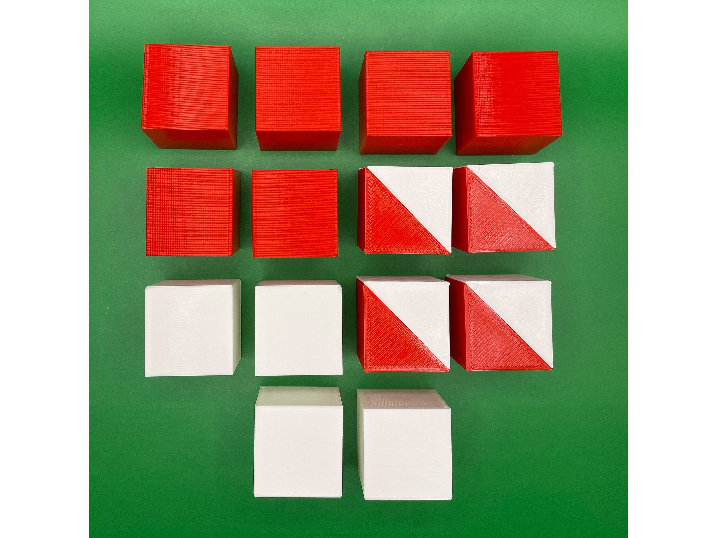 Kohs Cubes. 14 Red and White Blocks. Wechsler Kohs WAIS WISC WPPSI ...