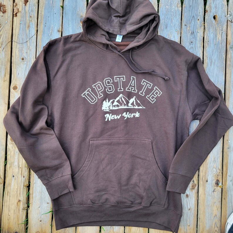 Upstate New York Hoodie, Catskill Mountains New York Sweatshirt, Brown ...