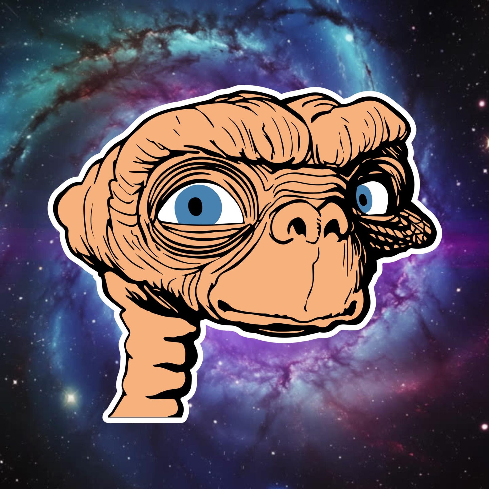E.T. Sticker | Extra-terrestrial | 1982 Movie Decal | ET Head Sticker ...