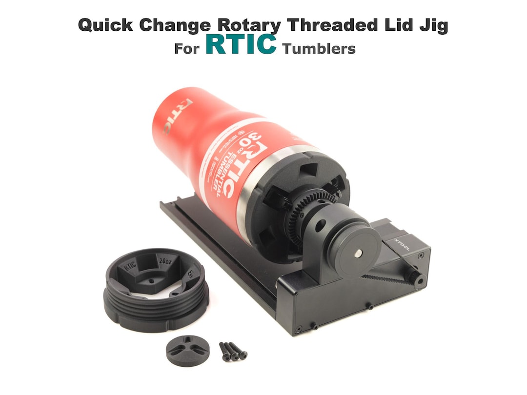 Threaded Lid Jig for RTIC Essential Tumblers for Laser Rotary; Quick ...