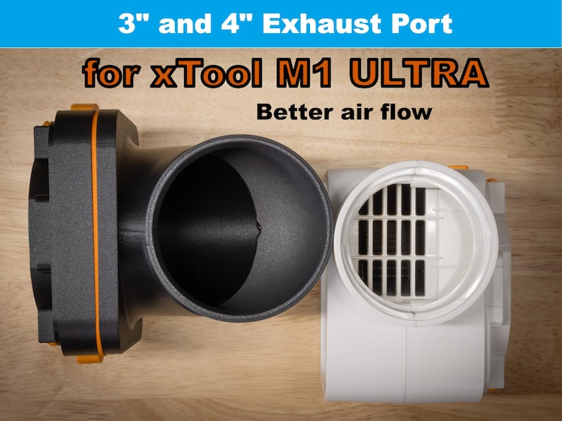M1 Ultra Exhaust Port for Xtool M1 Ultra Laser Engraver; 3-inch and 4 ...