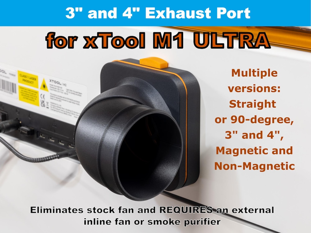 M1 Ultra Exhaust Port for Xtool M1 Ultra Laser Engraver; 3-inch and 4 ...