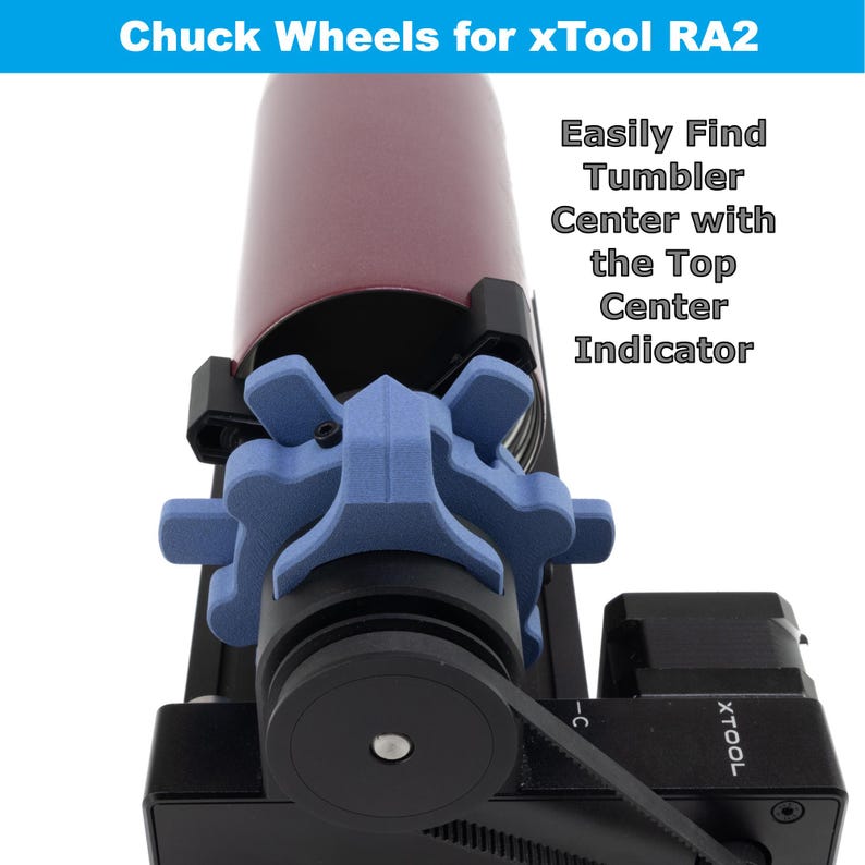 Tool-free Chuck Wheel Set for Xtool RA2 Pro Rotary; Includes Top Center ...