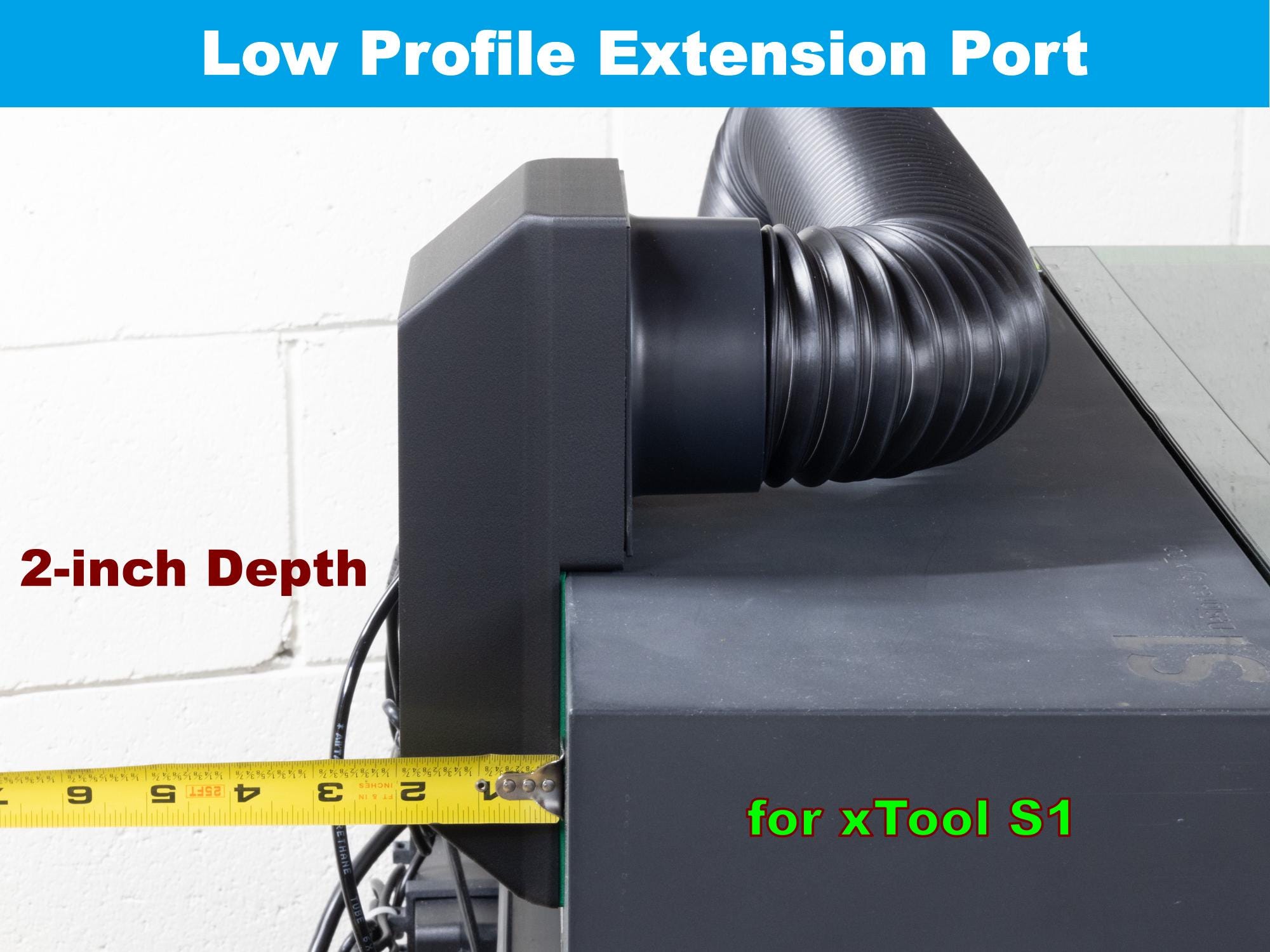 S1 Low-profile Exhaust Port Extension for Xtool S1 Laser Engraver; 2 ...