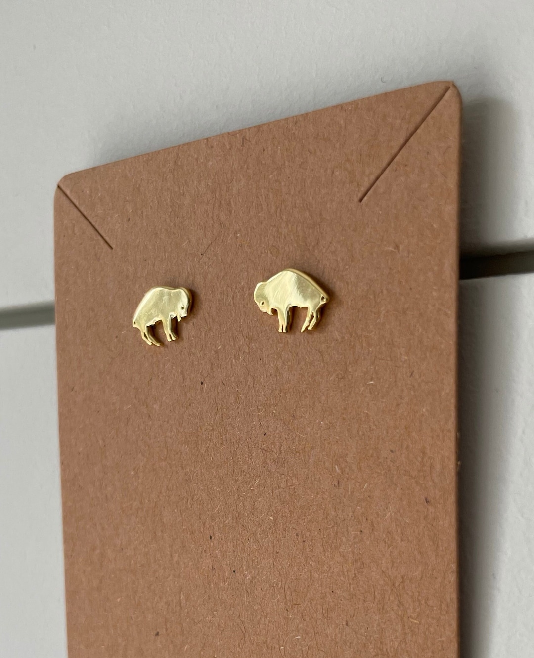 Mini Bison Earrings | Sterling Silver Buffalo Studs - Etsy