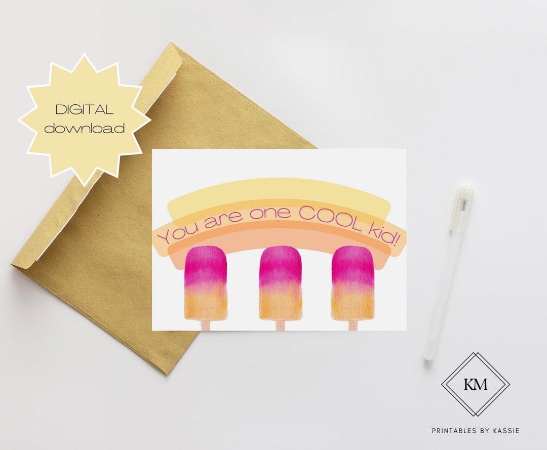 One Cool Kid Greeting Card, Birthday Card, Punny Kid's Greeting Card ...
