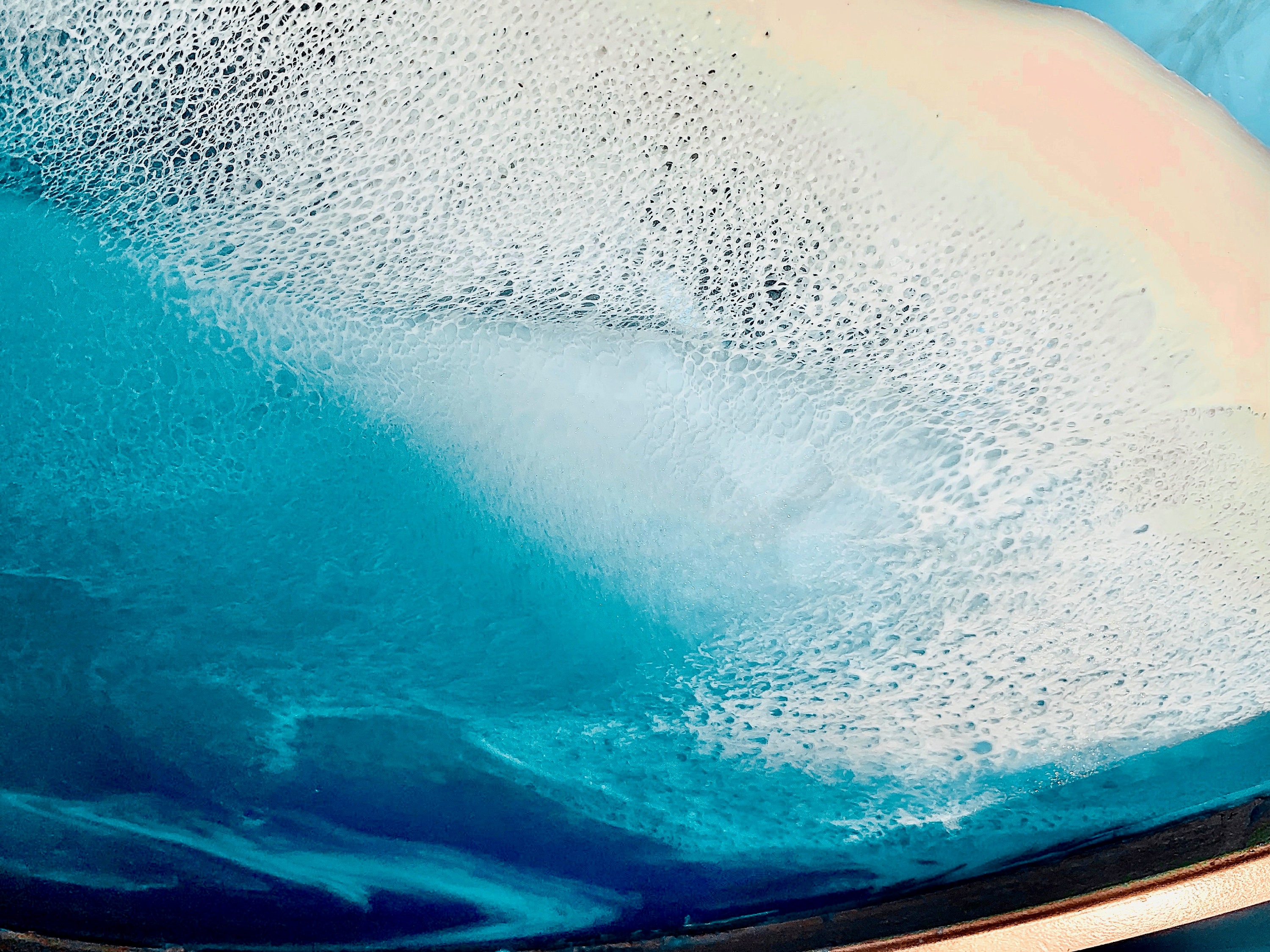 Beach Wave Mirror, Large Round Resin Wall Mirror, Resin Ocean Mirror ...