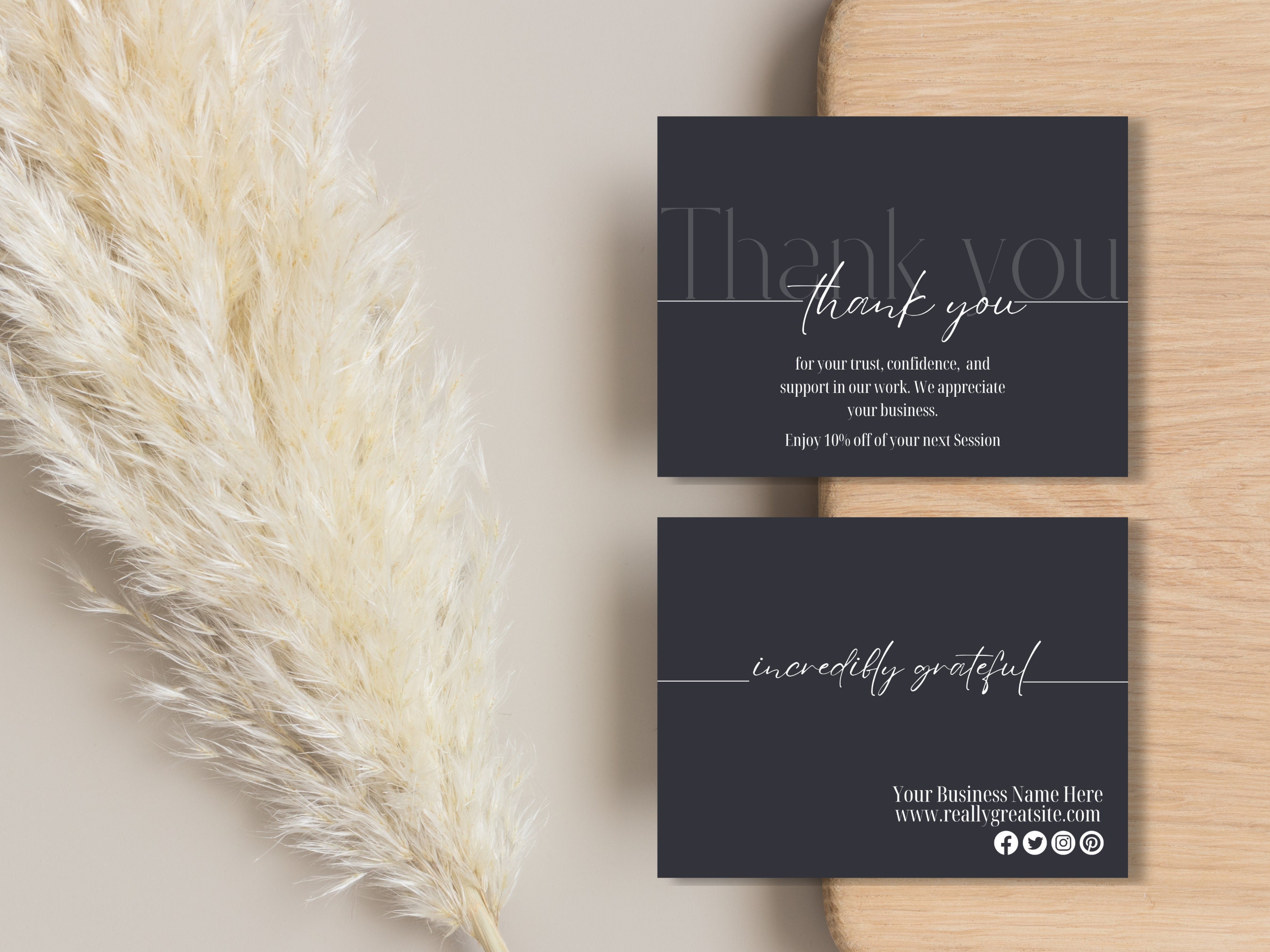 Editable Small Business Thank You Card Template, Massage Therapy Thank ...