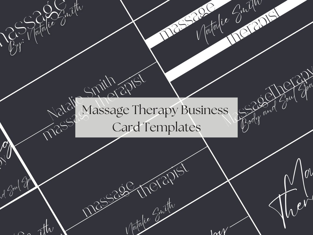 Massage Therapist Business Card Templates: Editable Canva Designs ...