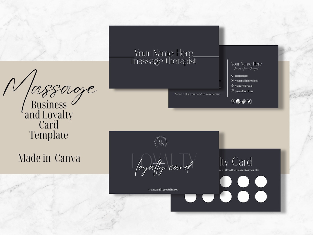 Business Card Templates for Massage Therapists, Massage Therapy ...