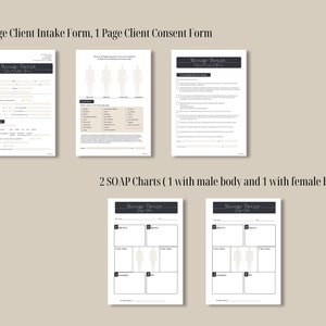 Massage Therapy Forms | Editable Massage Intake Forms | Editable ...
