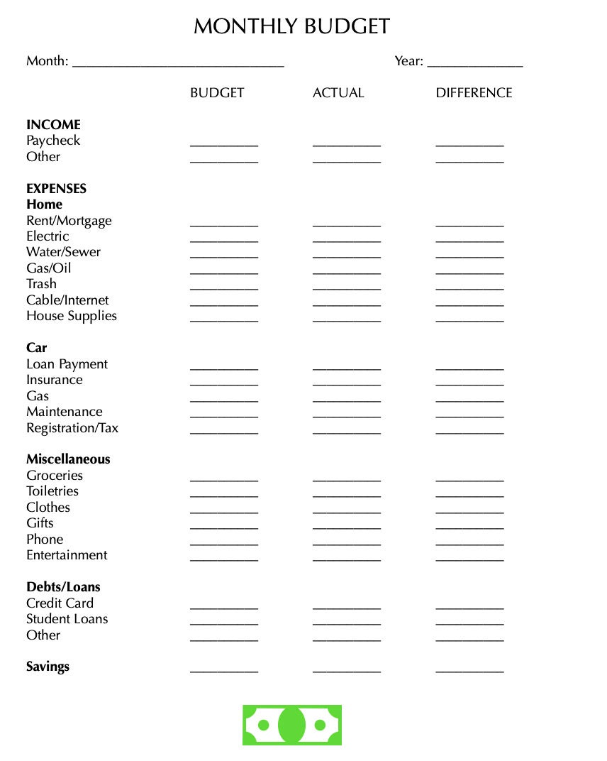 Monthly Budget and Expense Tracker - Etsy