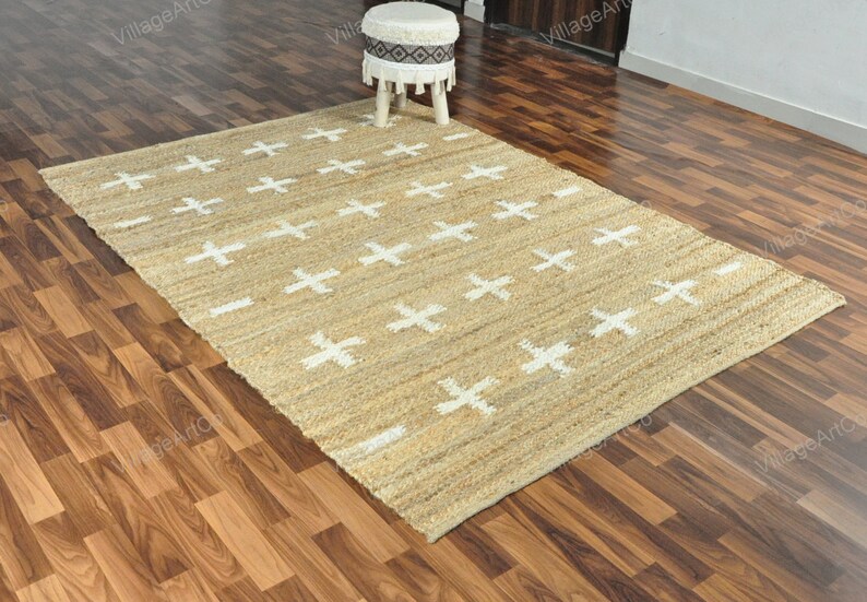 Plus Minus Sign Rug, Plus Minus Jute Rug, Southwestern Rugs 5X7, Hemp ...