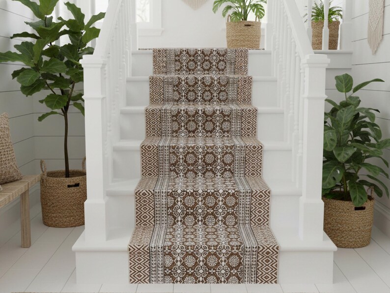 Custom Size Stair Runner Carpet, Bohemian Cotton Runner for Stairs ...