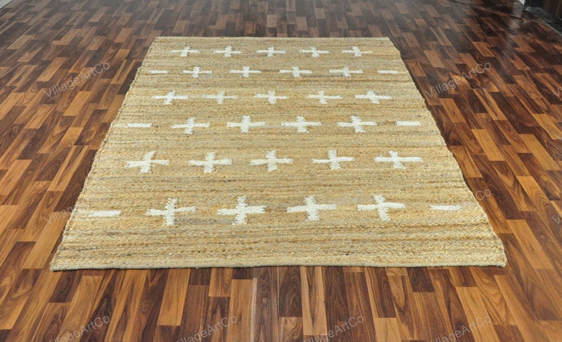 Plus Minus Sign Rug, Plus Minus Jute Rug, Southwestern Rugs 5X7, Hemp ...