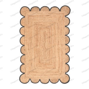 Custom Size Jute Scallop Rugs Christmas Gifts, Boho Christmas Decor ...