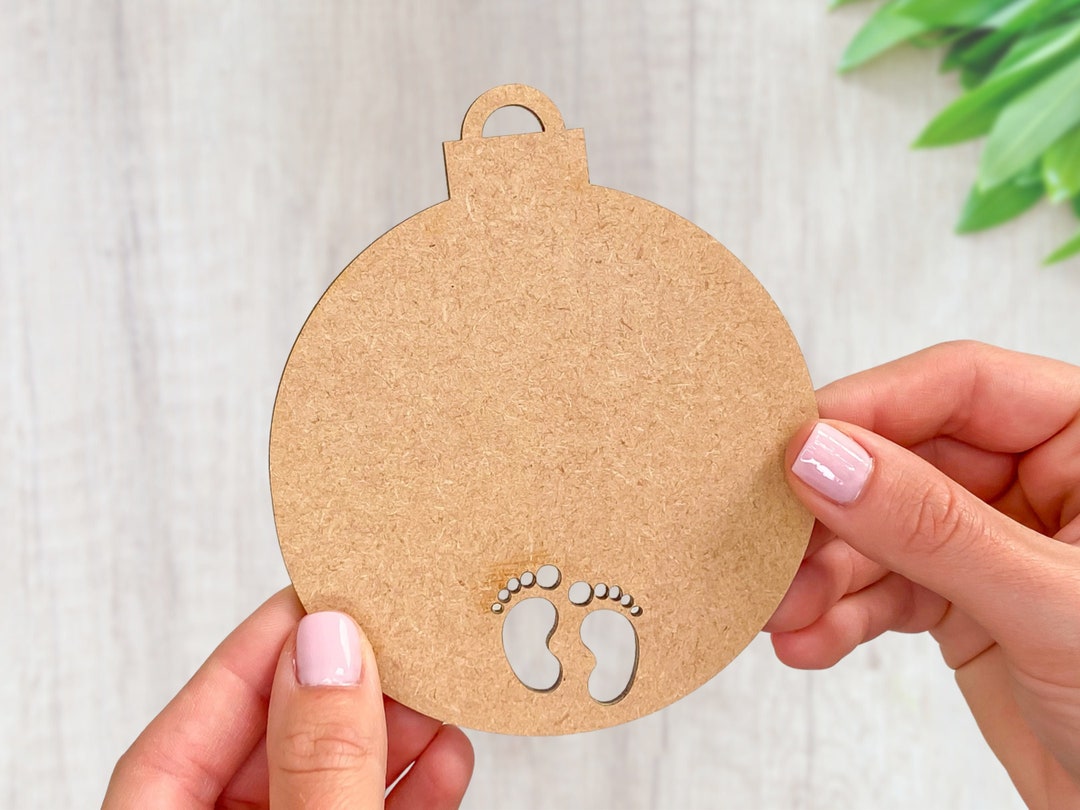 Baby Feet Christmas Bauble Craft Blanks, Wood, MDF, Acrylic Shapes ...