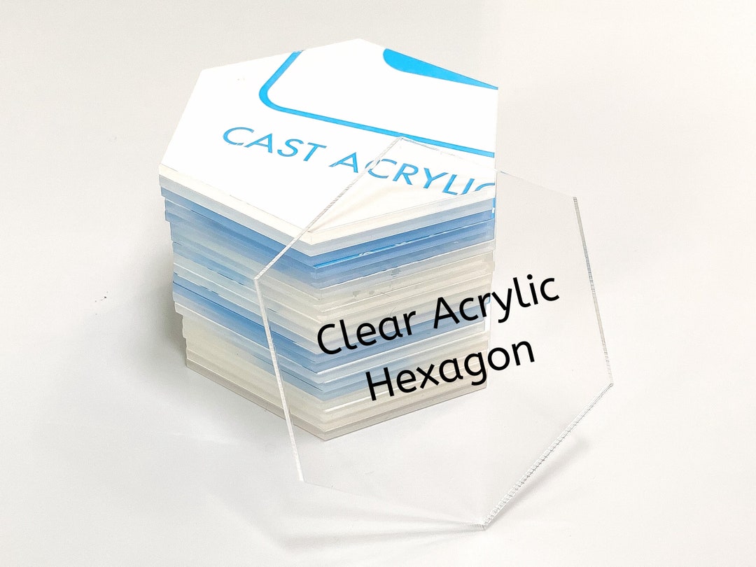 Hexagon Acrylic Blank, DIY Clear Acrylic Shapes, Craft Blank Supplies ...