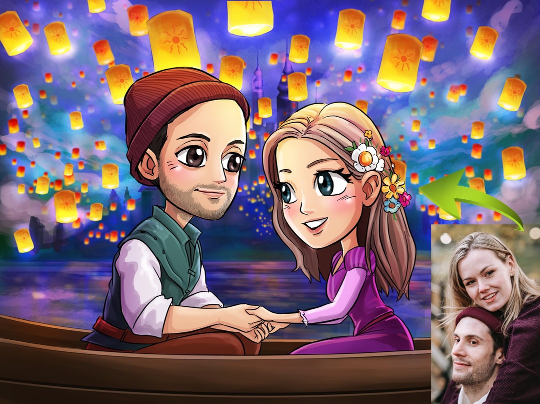 Chibi Hand Made Portrait From Photos Poster Gift Original Custom ...