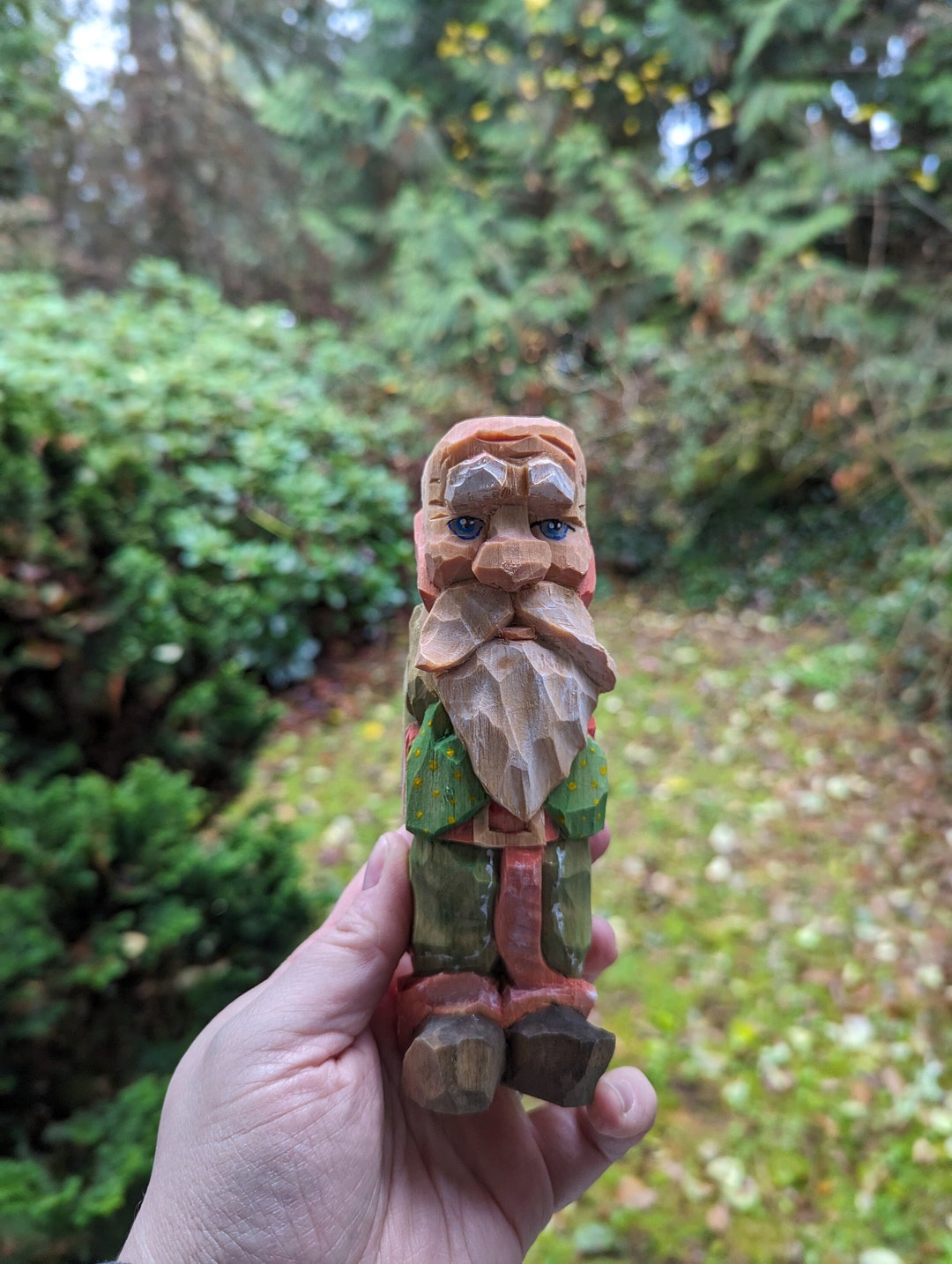 Hand Whittled Santa Claus With a Long Beard - Etsy