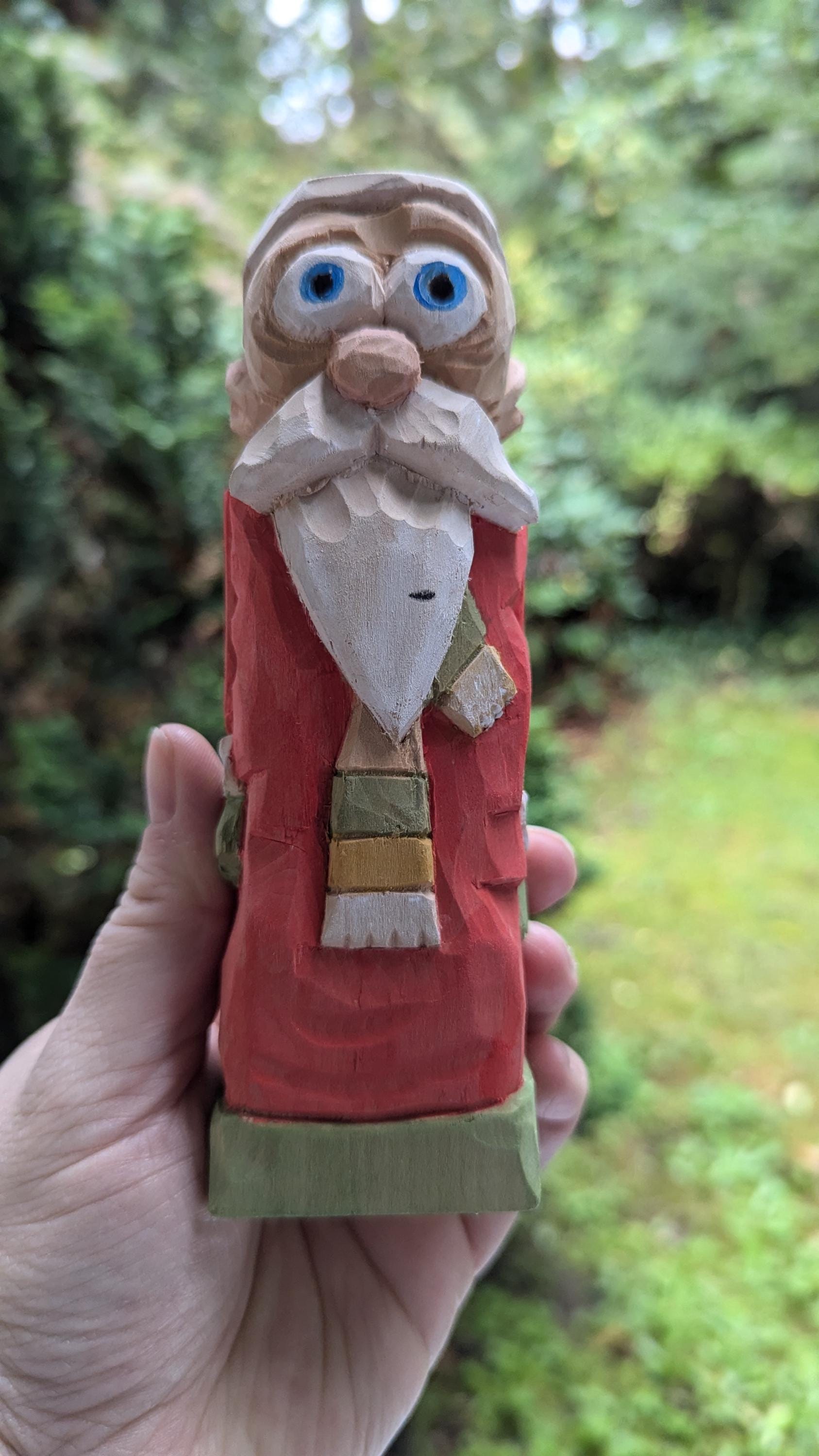 Hand Whittled Oops Bug-eyed Santa Claus - Etsy