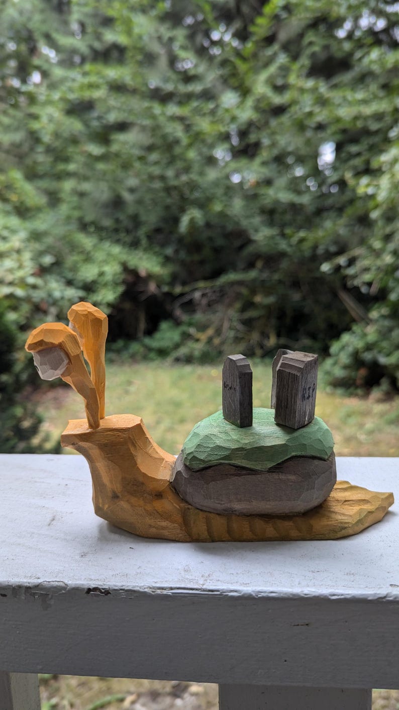 Hand Carved RIP Spooky Snail - Etsy
