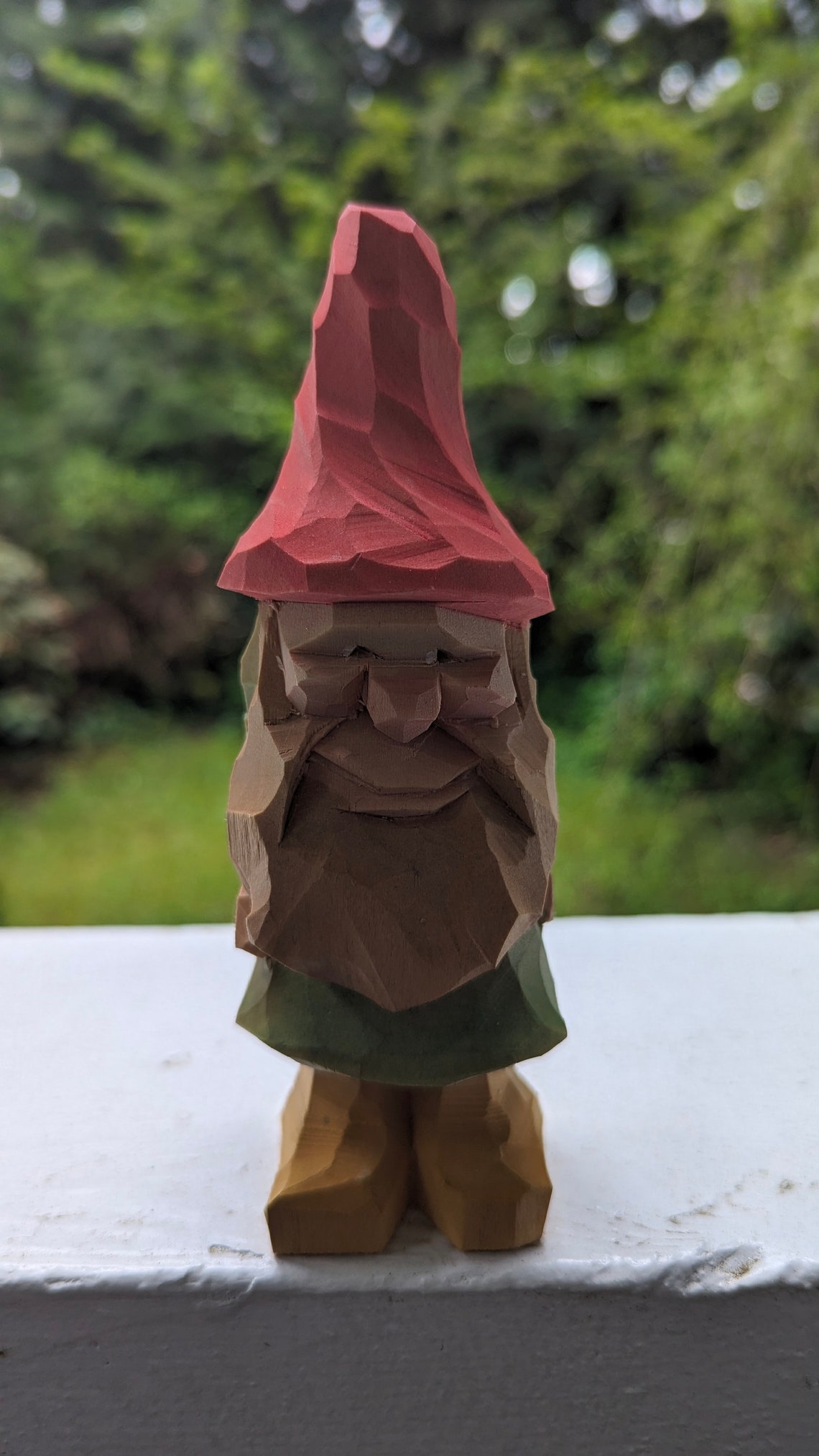 Hand Whittled Gnome With a Red Pointy Hat - Etsy