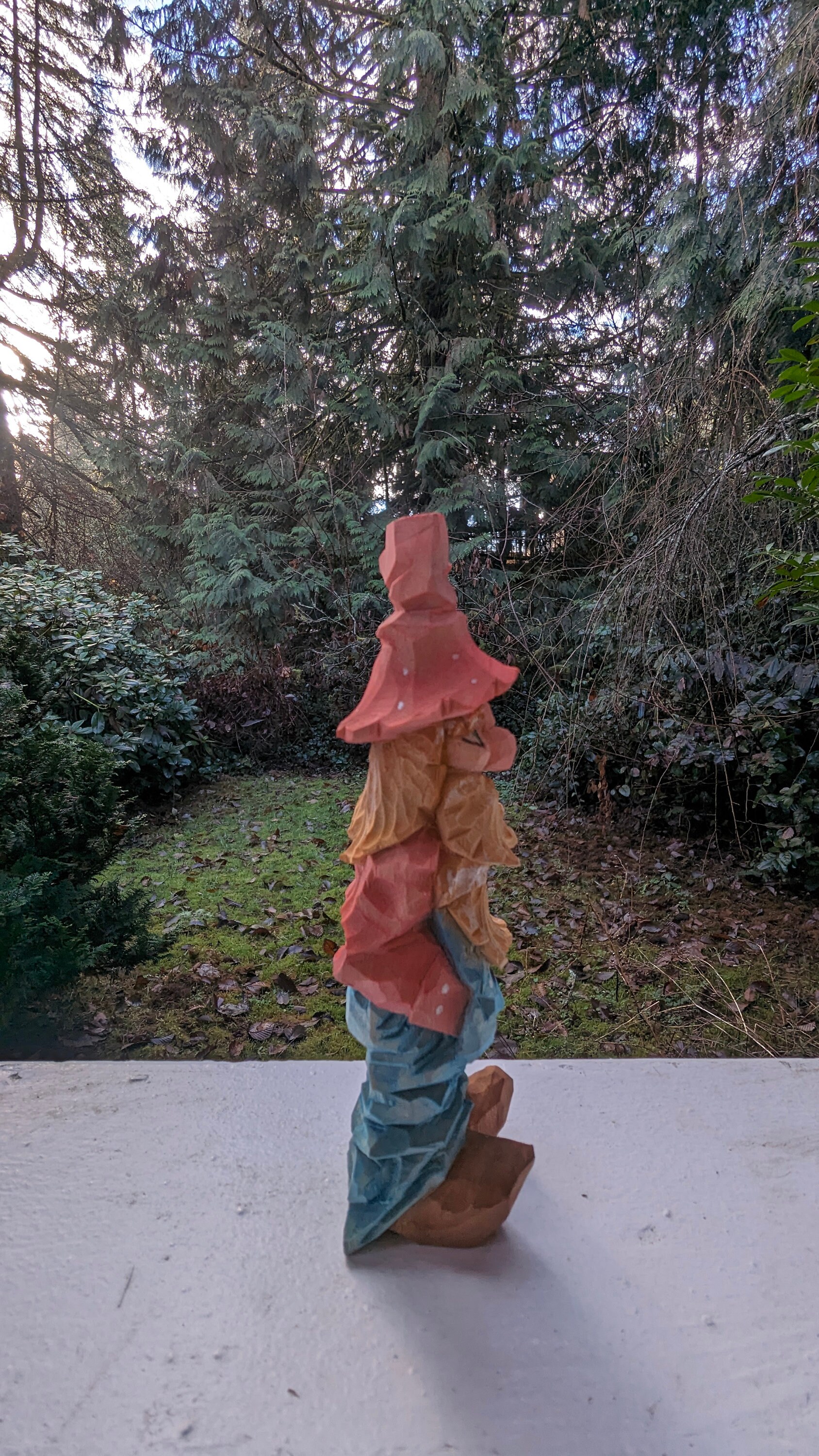Hand Carved Tall Red Hat Gnome - Etsy