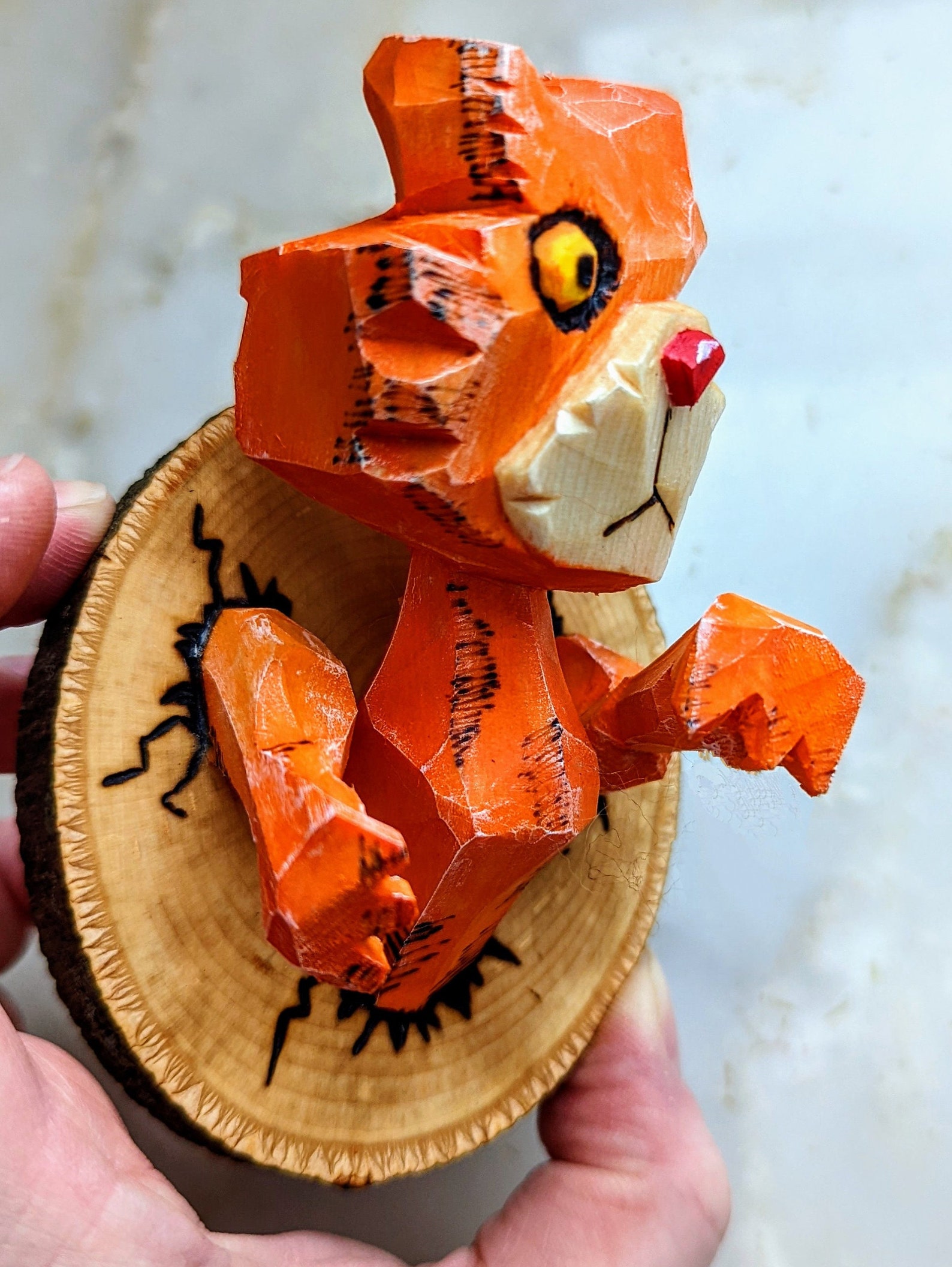 Whittled Cat Jumping Out of Frame - Etsy