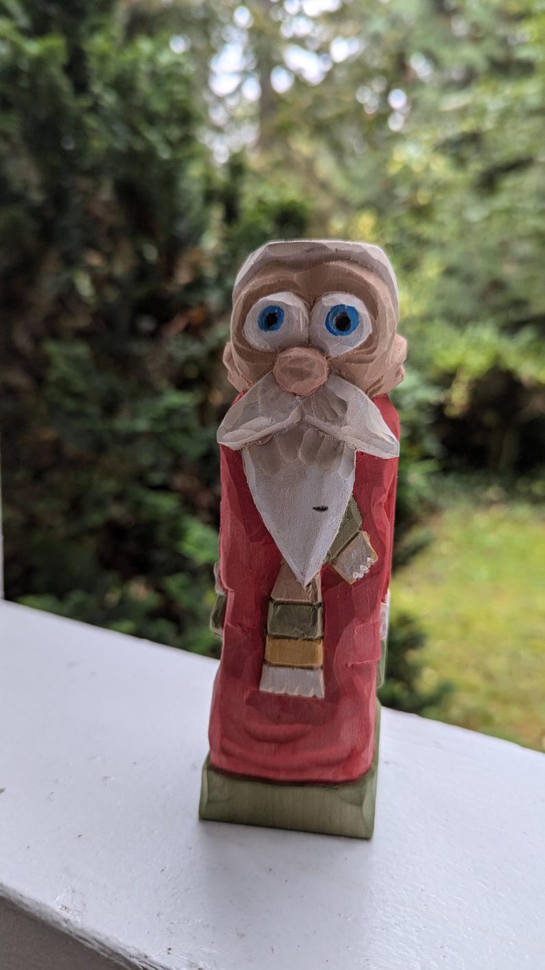 Hand Whittled Oops Bug-eyed Santa Claus - Etsy