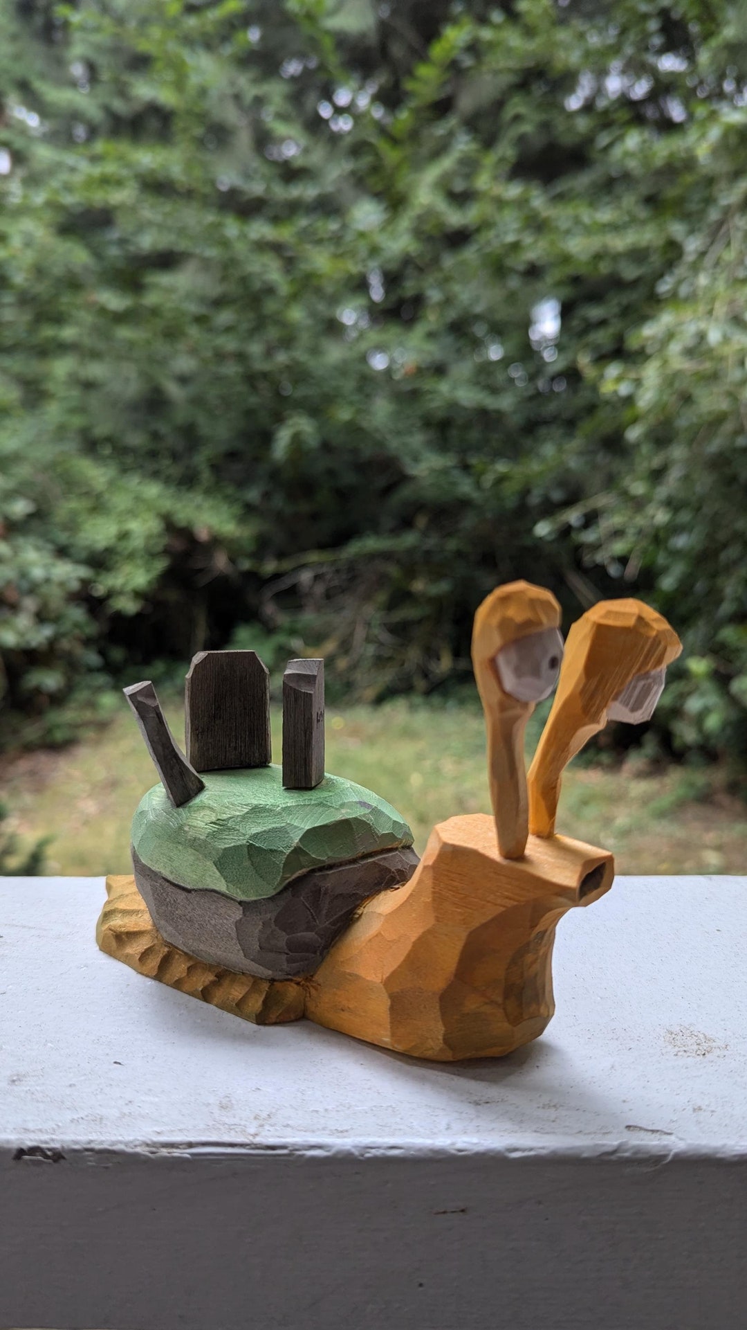Hand Carved RIP Spooky Snail - Etsy