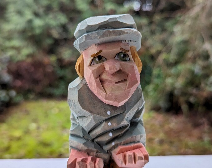 Hand Whittled Old Man Green Hat - Etsy
