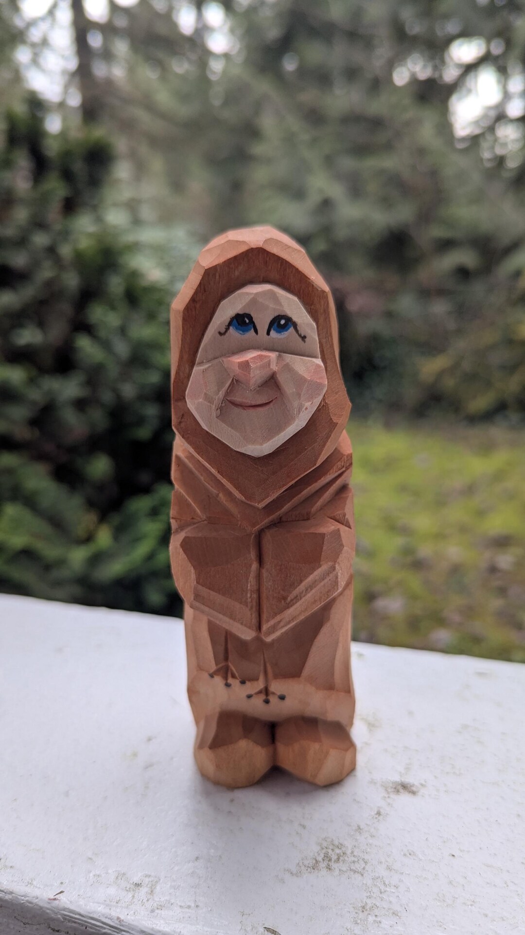 Hand Whittled Old Gnome in Orange Coat - Etsy