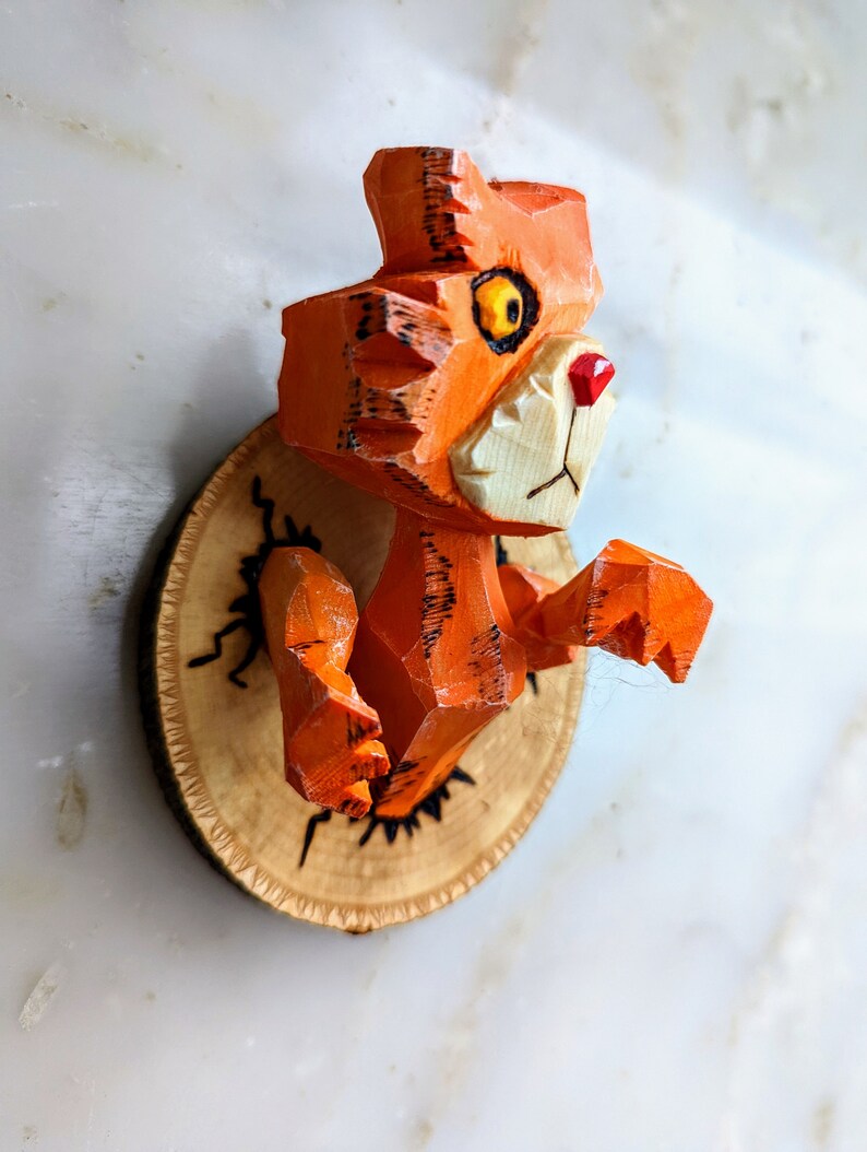 Whittled Cat Jumping Out of Frame - Etsy