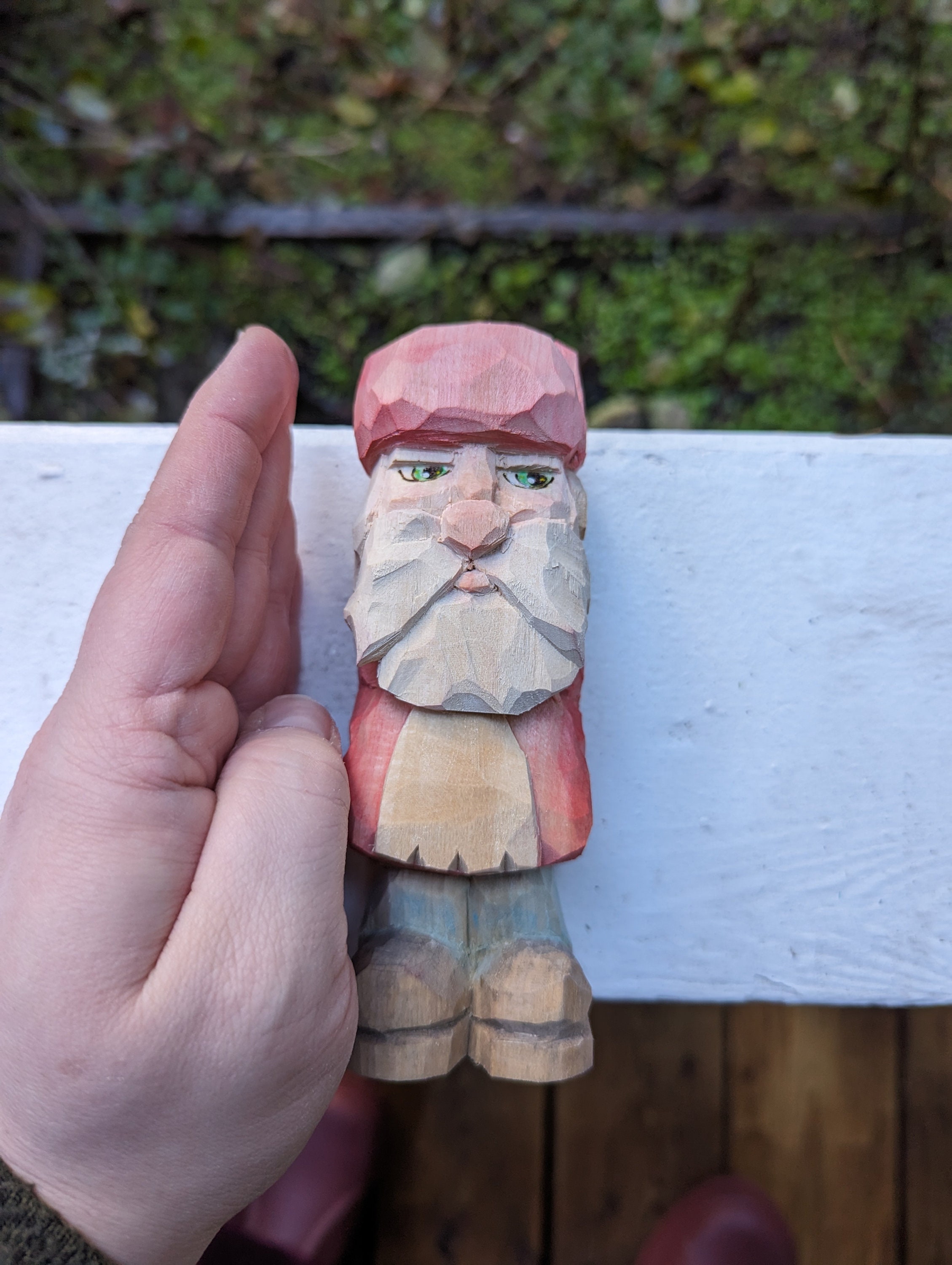 Hand Whittled Santa Claus With a Red Cap - Etsy