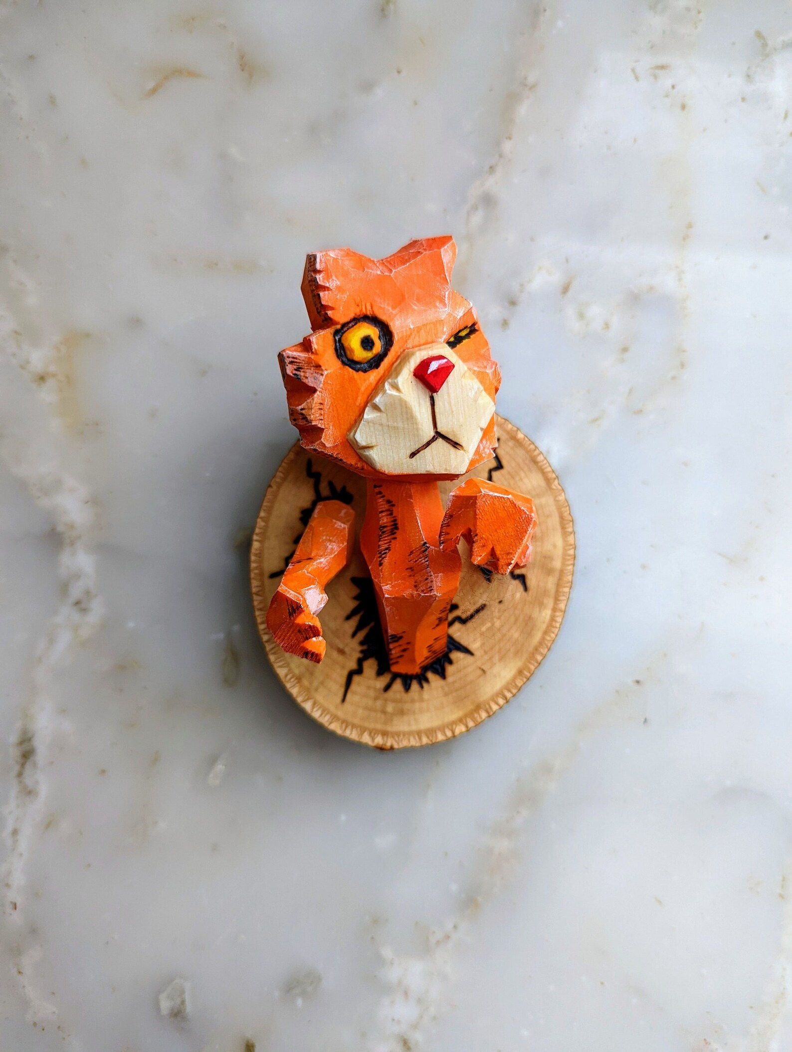 Whittled Cat Jumping Out of Frame - Etsy