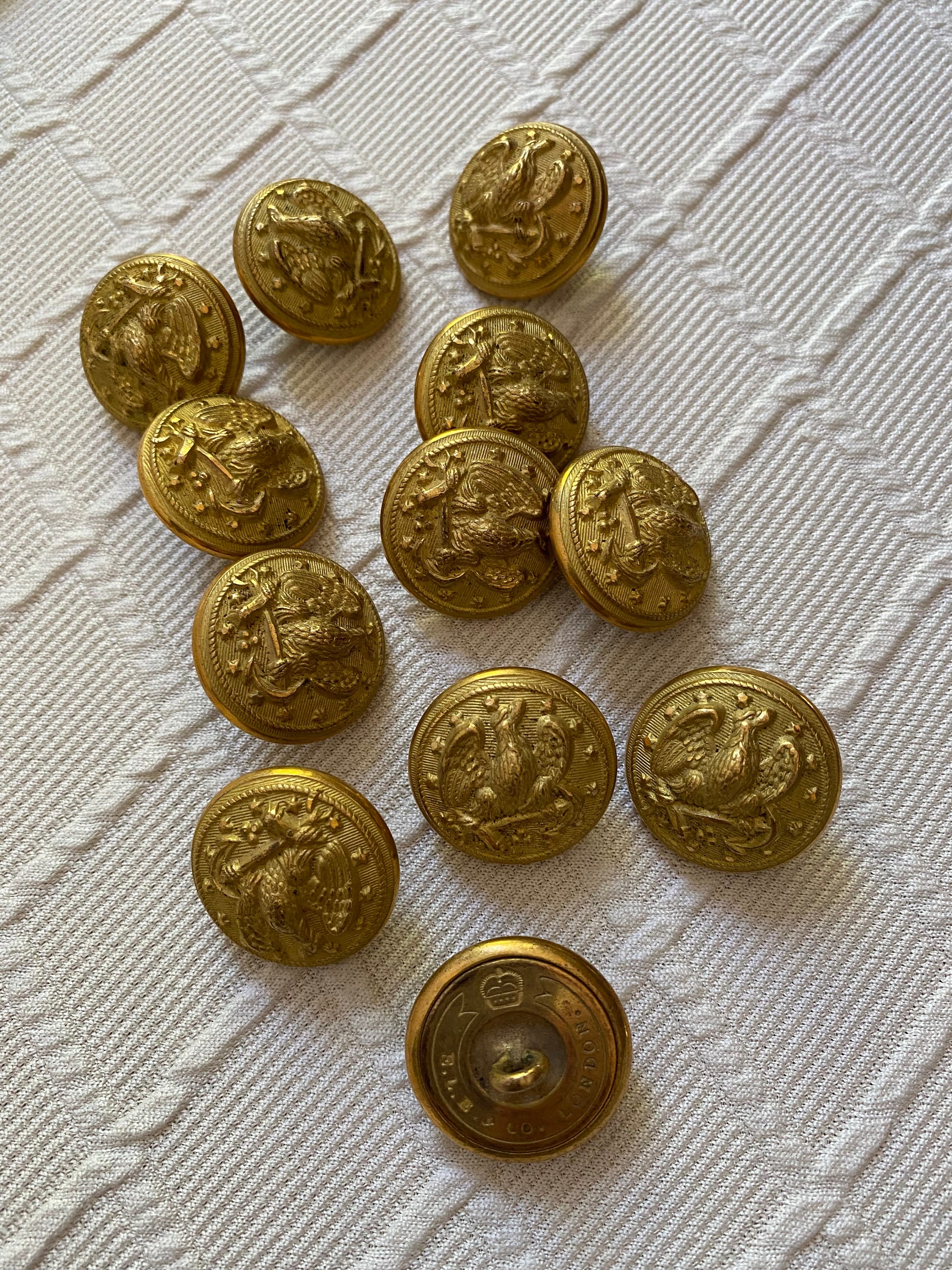 12 Civil War Era Brass Naval Buttons - Etsy
