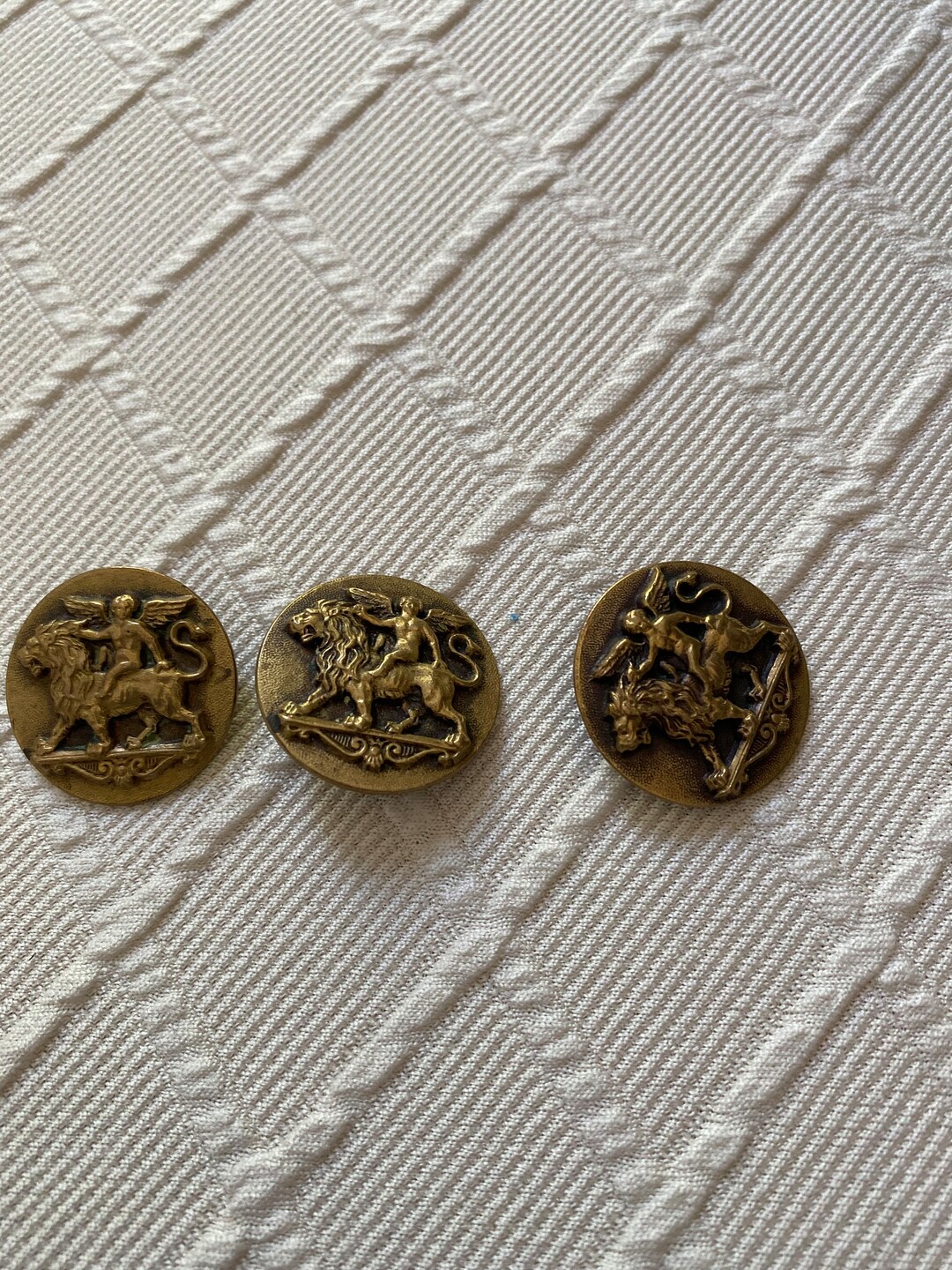 Vintage Stamped Brass Buttons - Etsy