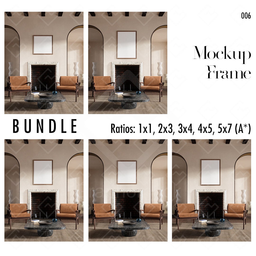 M-006 Bundle 1x1, 2x3, 3x4, 4x5, 5x7 (A Size). Mockup Artwork, Digital ...