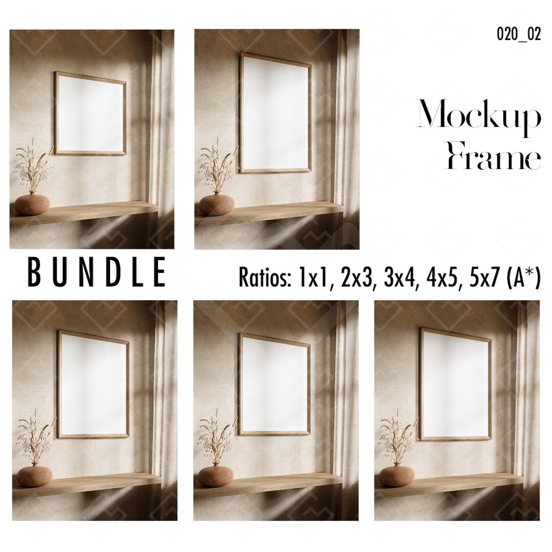M-020 Bundle Angle 1x1, 2x3, 3x4, 4x5, 5x7 A Size, Mockup Artwork ...