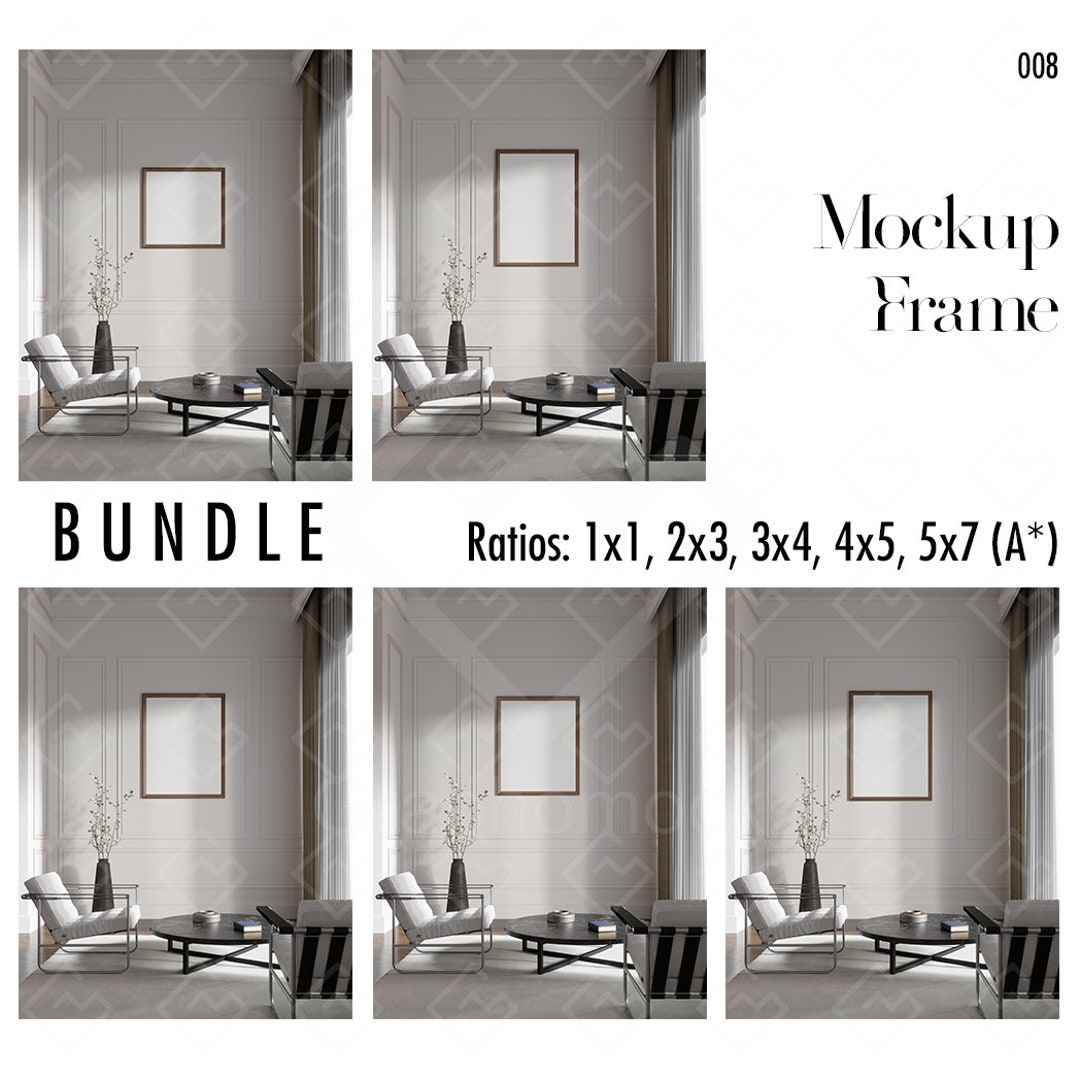 M-008 Bundle 1x1, 2x3, 3x4, 4x5, 5x7 (A Size). Mockup Artwork, Digital ...