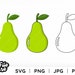 Pear, Fruit Svg, Pear Svg, Pear Icon, Svg, Png, Jpg, Svg Files for ...