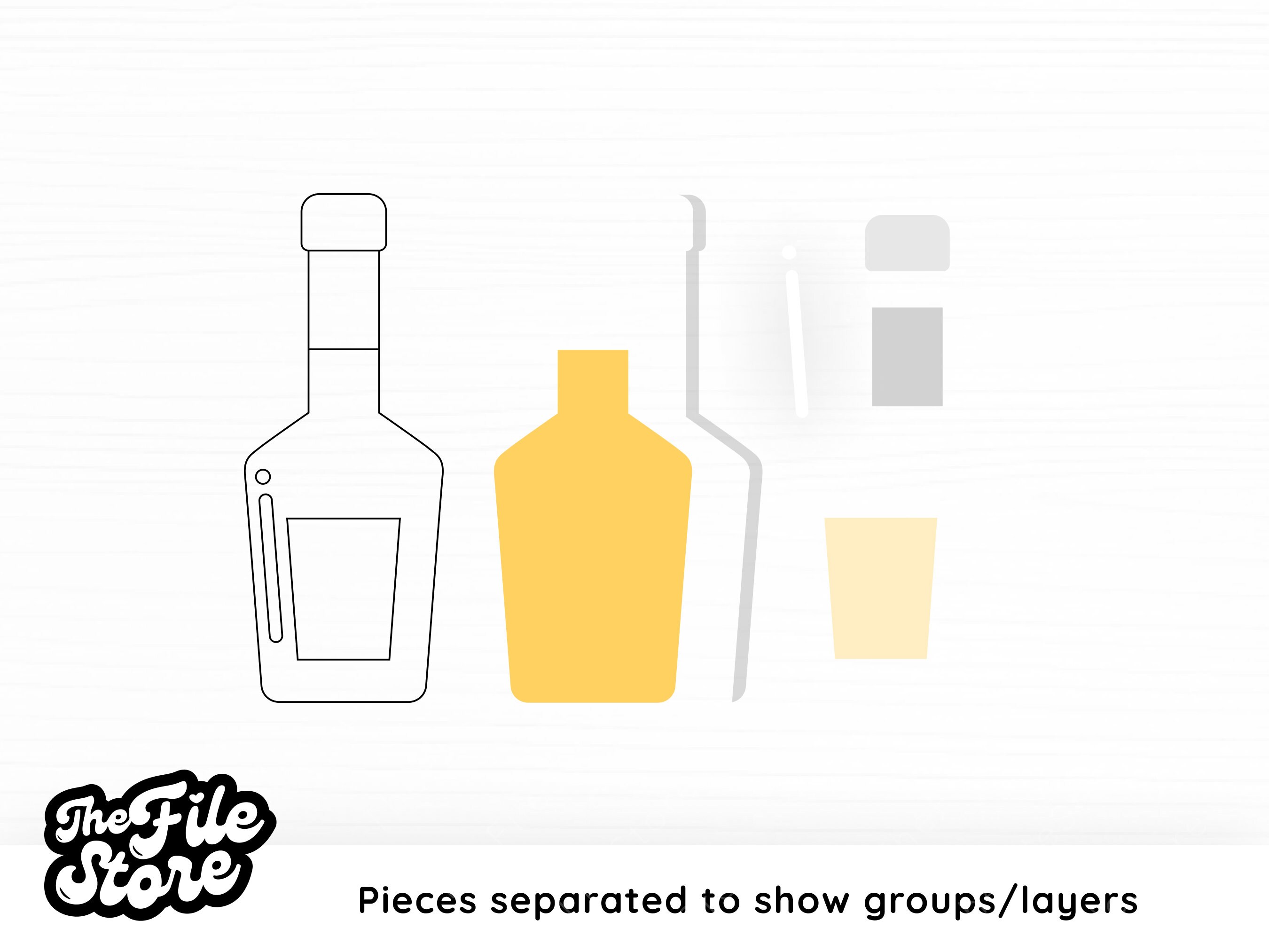 Liqueur Bottle, Alcohol, Bar, Svg, Png, Jpg, Svg Files for Cricut, for ...