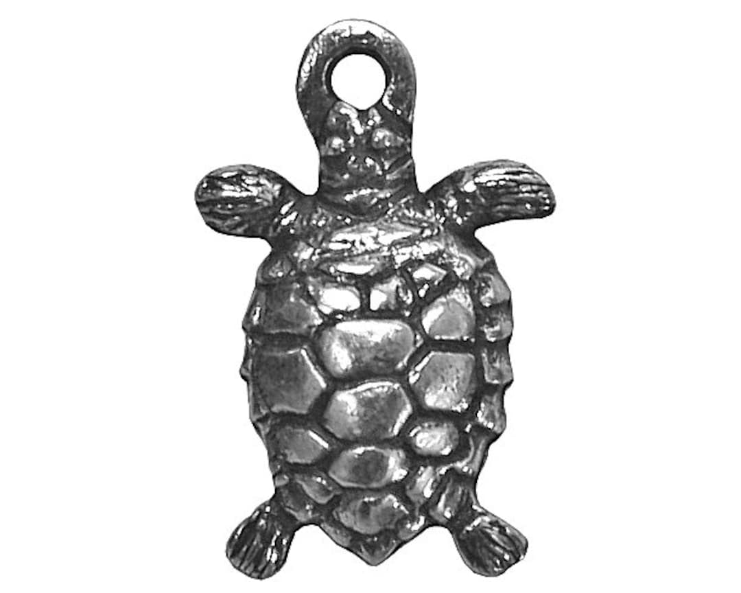 Set of 2 Turtle Pewter Mini Charms 9/16 Inch 15 Mm by Danforth Pewter ...
