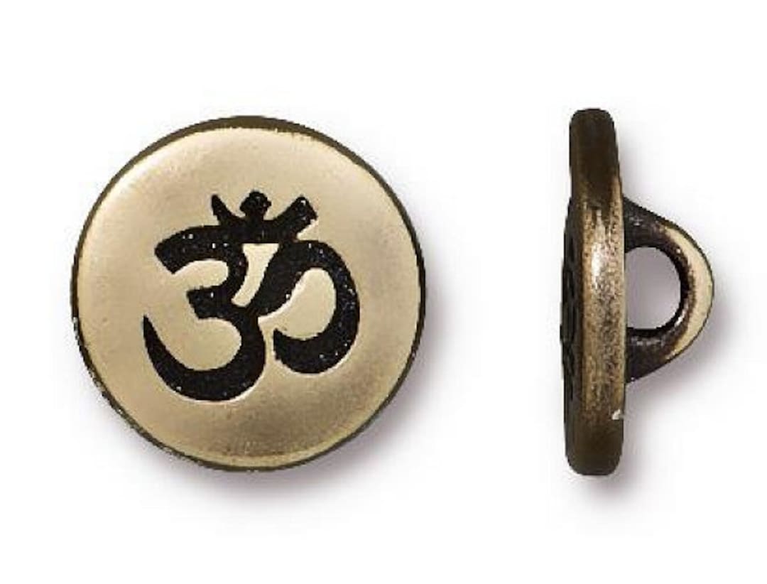 Set of 3 Small Om Symbol 1/2 Inch 12 Mm Brass Plated Pewter - Etsy