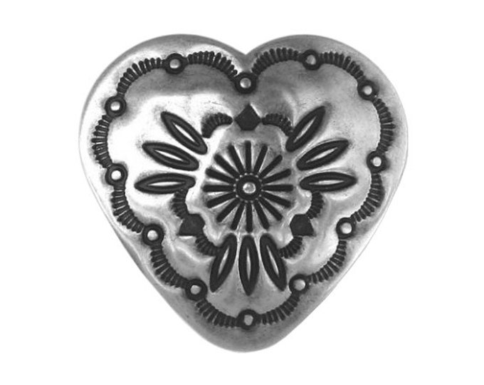 Concho Heart 1.25 Inch 32 Mm Metal Button Silver Color - Etsy