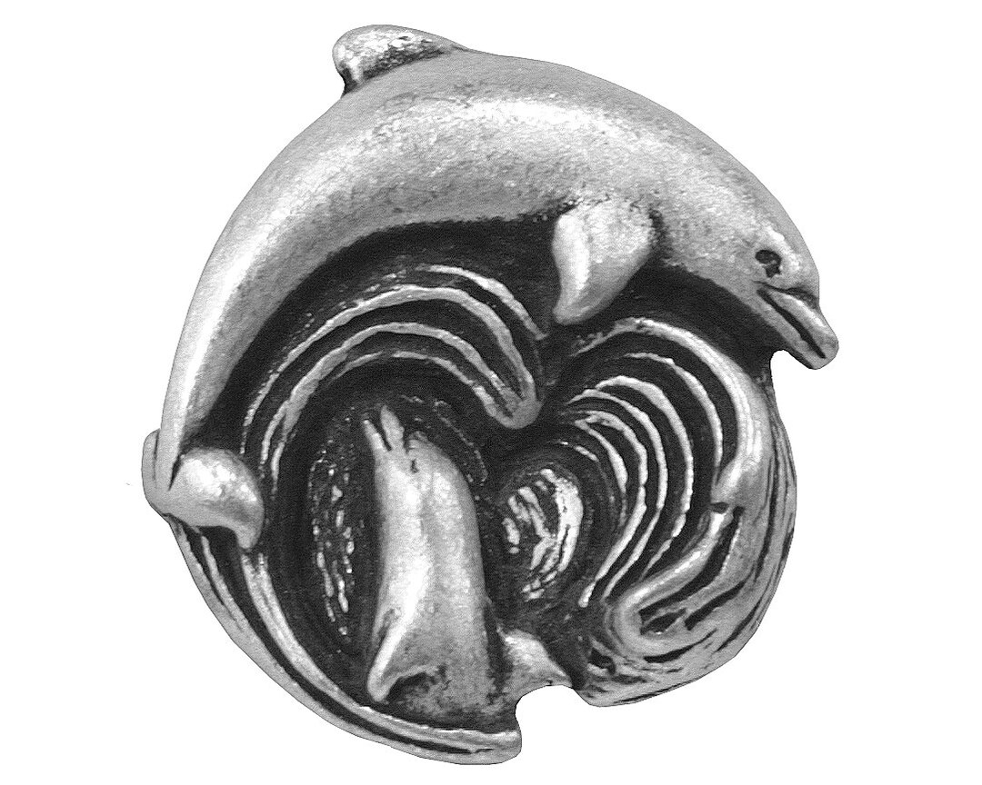 Dolphins 1 Inch 25 Mm Pewter Metal Button Antique Silver Color by ...