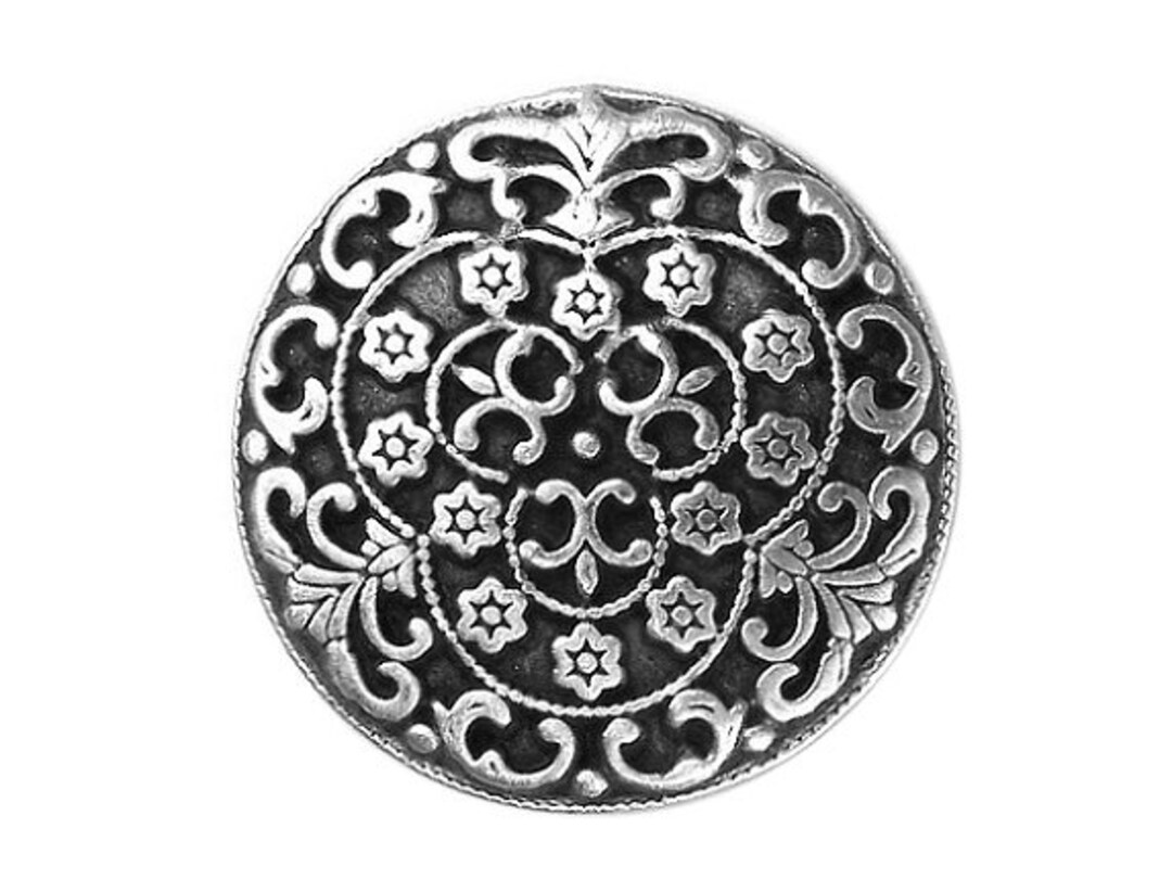 Set of 2 Pirate Silversmith 7/8 Inch 22 Mm Pewter Metal Buttons Antique ...